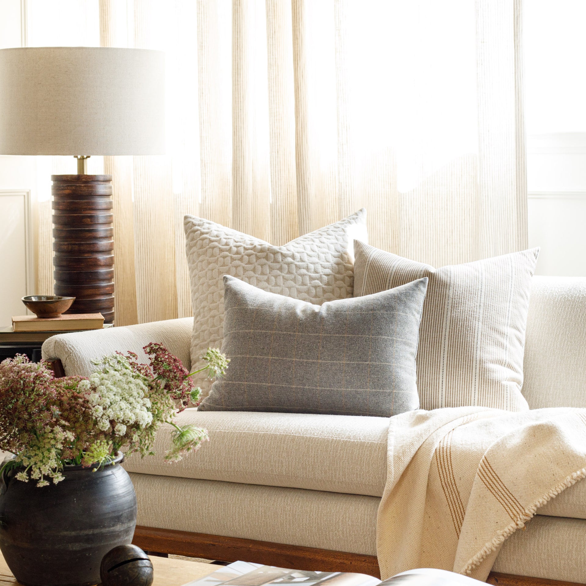 Addison Plaid 14x20 Lumbar Pillow, Flagstone – Tonic Living