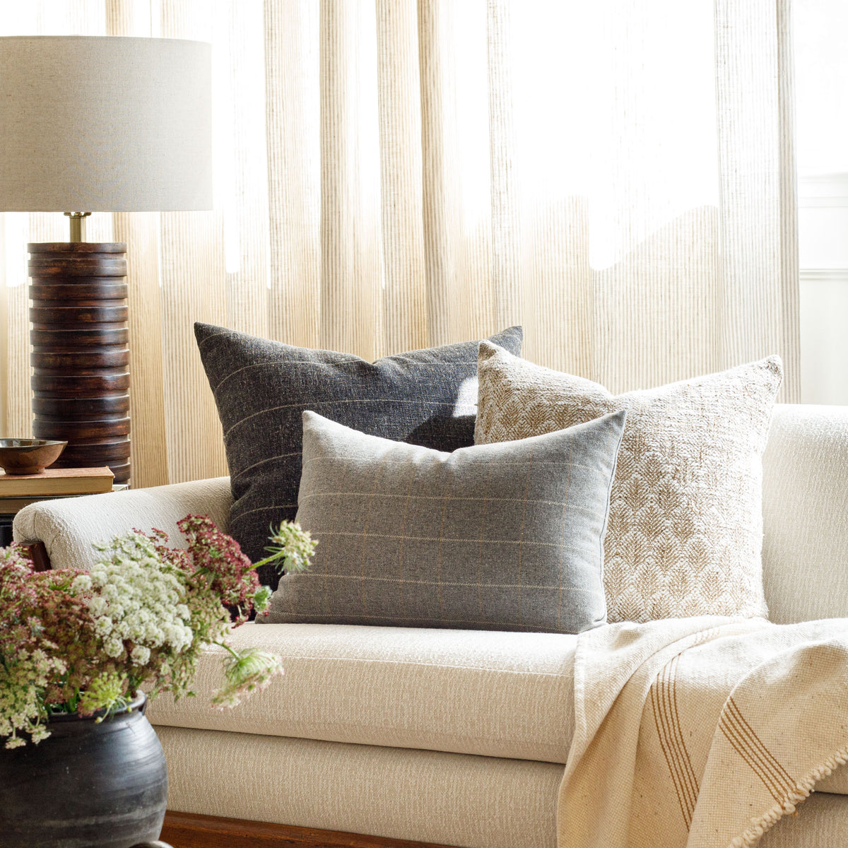 Addison Plaid 14x20 Lumbar Pillow, Flagstone – Tonic Living