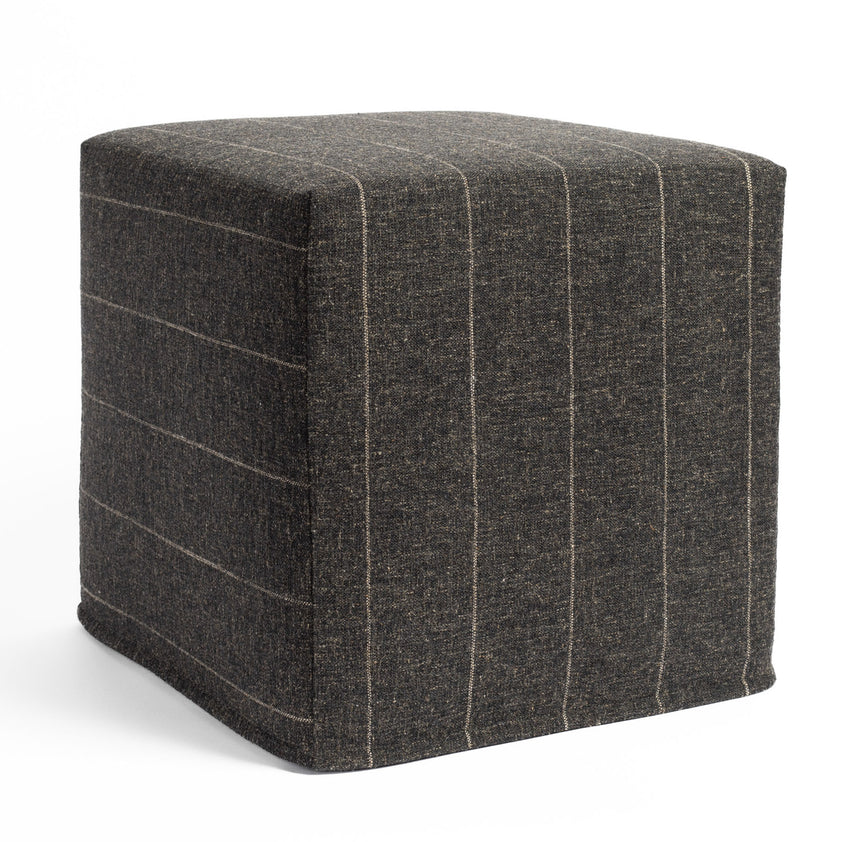 Dunrobin Stripe 16x16 Cube Ottoman, Sable – Tonic Living