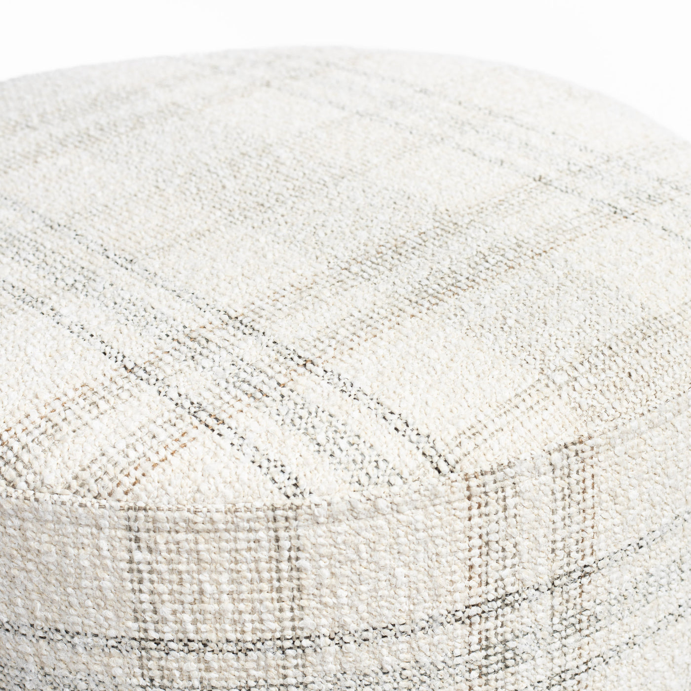 Hugo 18x16 Round Ottoman, Salt & Pepper – Tonic Living
