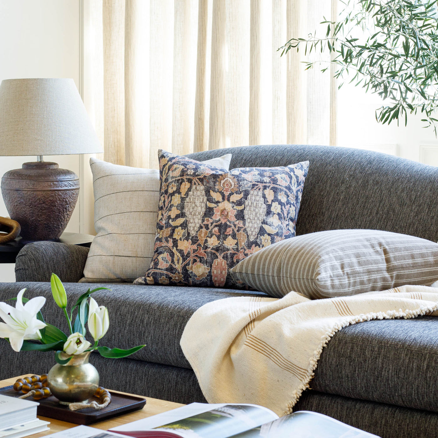 Kalida 22x22 Pillow, Walnut – Tonic Living